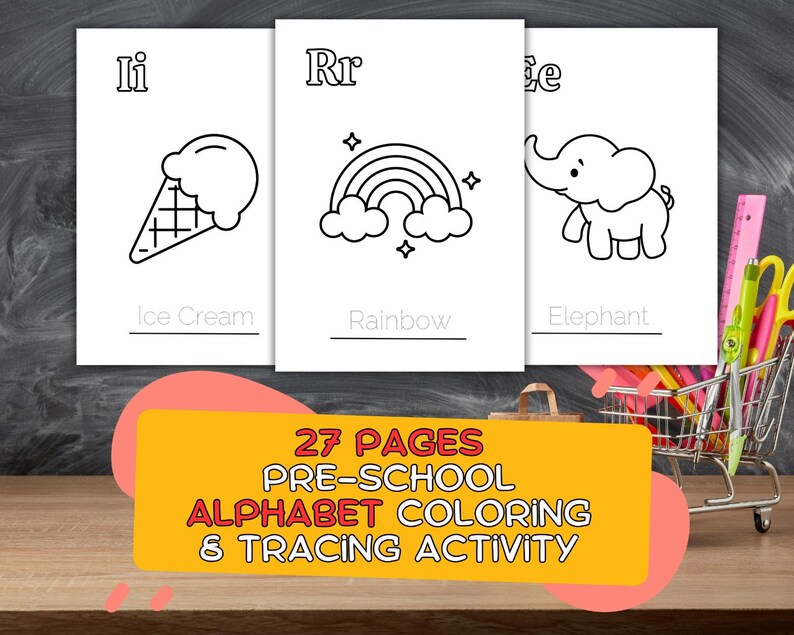 Alphabet Coloring & Tracing Book | Pre-school Activity Book | Printable ...