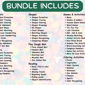 Printable Bundle of 1000+ Pre-school + Kindergarten Activity Worksheets ...