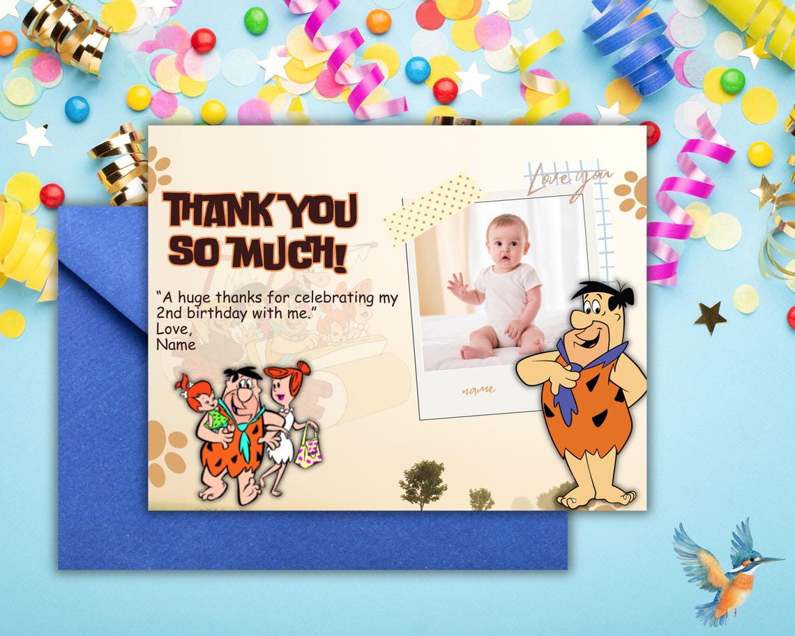 Customizable Cartoon Themed Thank You Card | Printable Card | Design on ...