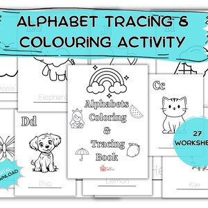 Alphabet Coloring & Tracing Book | Pre-school Activity Book | Printable ...