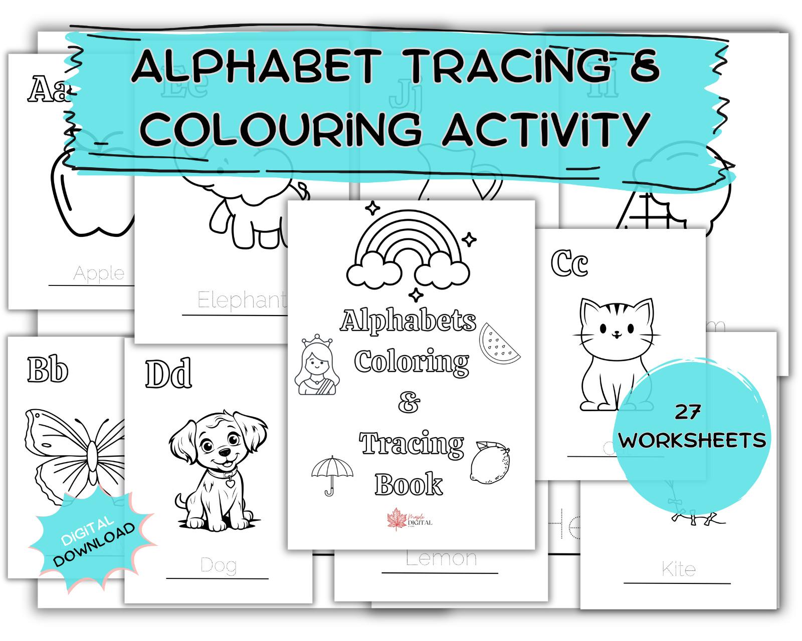 Alphabet Coloring & Tracing Book | Pre-school Activity Book | Printable ...