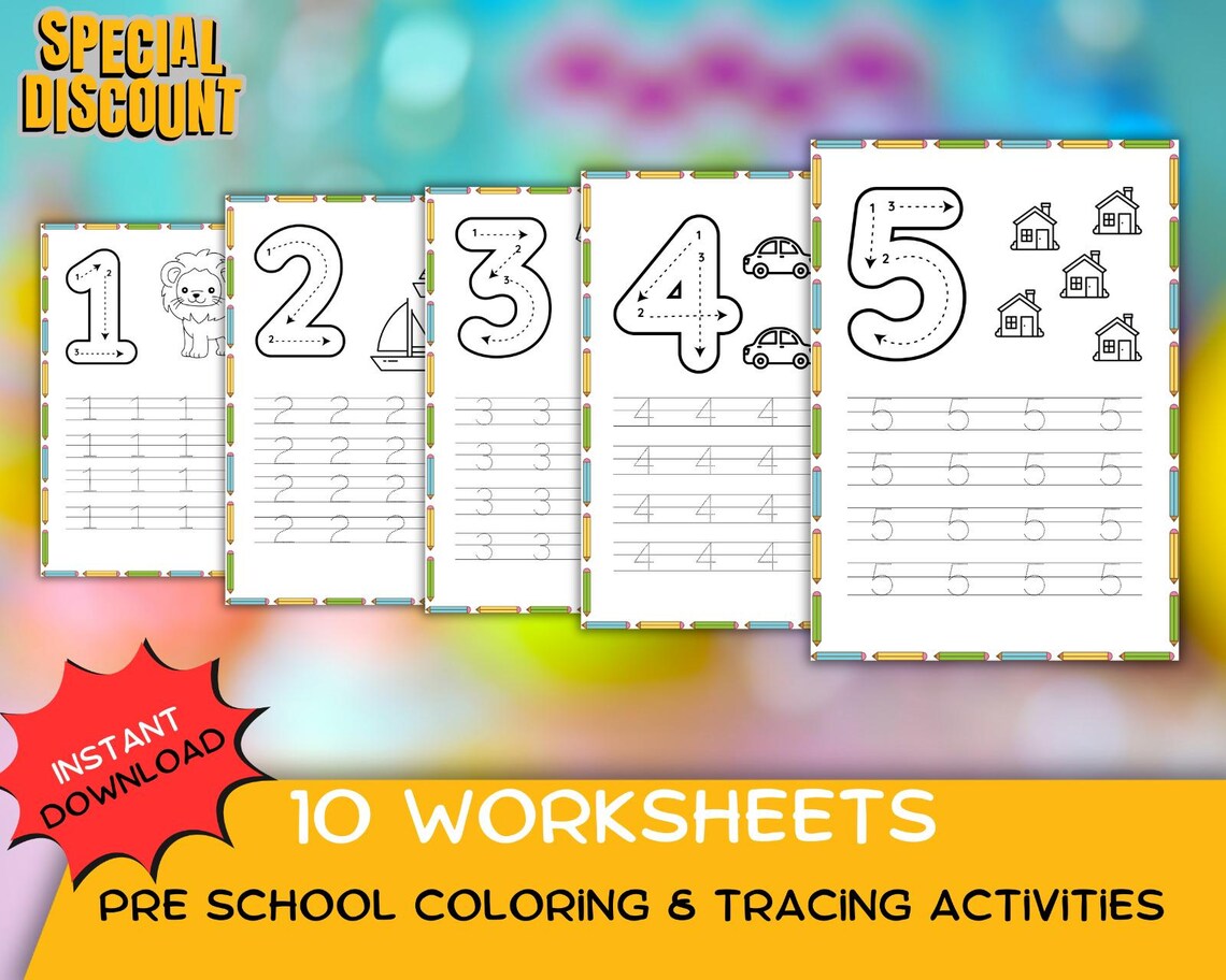 Number Tracing Printables | Numbers and Counting | Pre-school ...