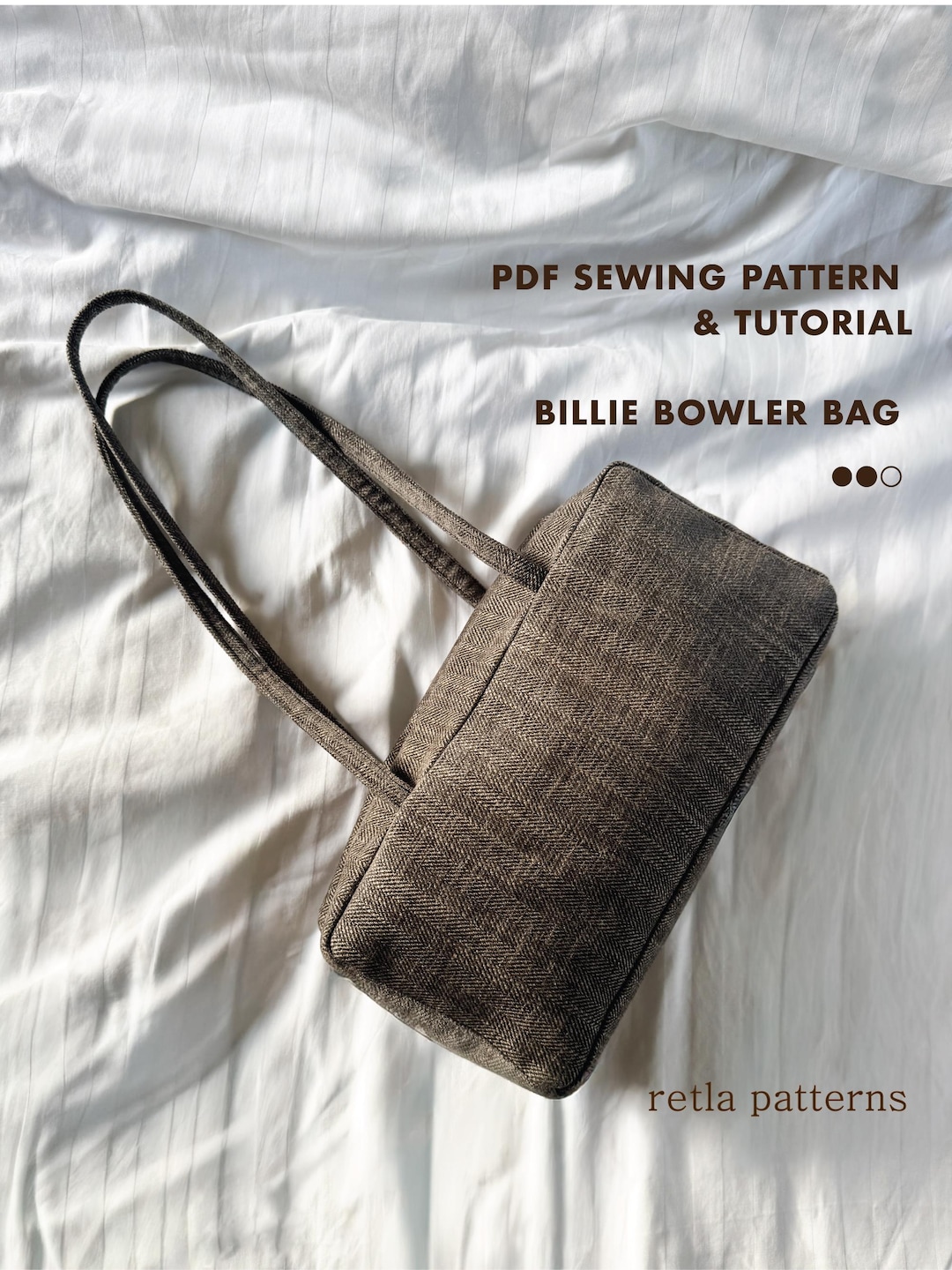 Intermediate PDF Sewing Pattern - Billie Bowler Bag YOUTUBE TUTORIAL - Etsy