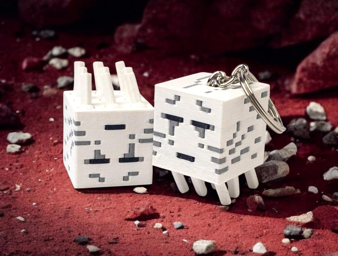 Minecraft Ghast Keychain (articulated) | 3D Printed Gamer Keychain ...