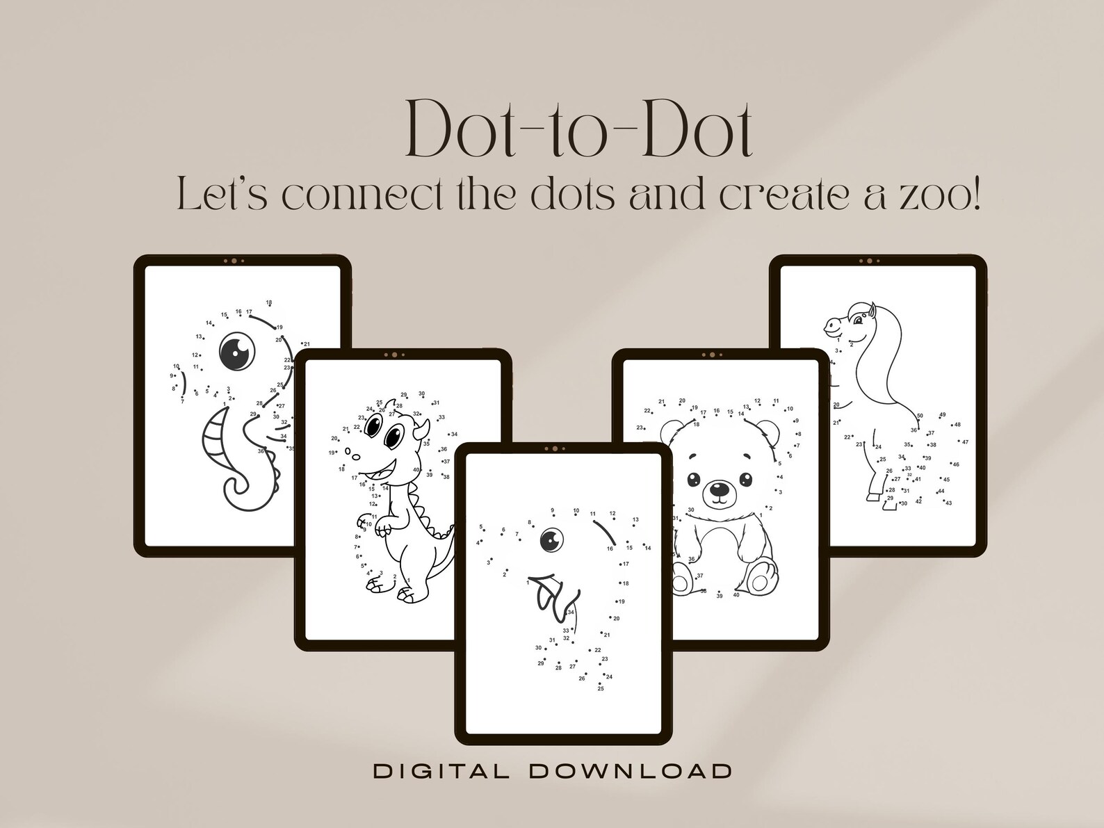 Dot to Dot Printables, Printables, Digital Downloads, Dot to Dot Games ...
