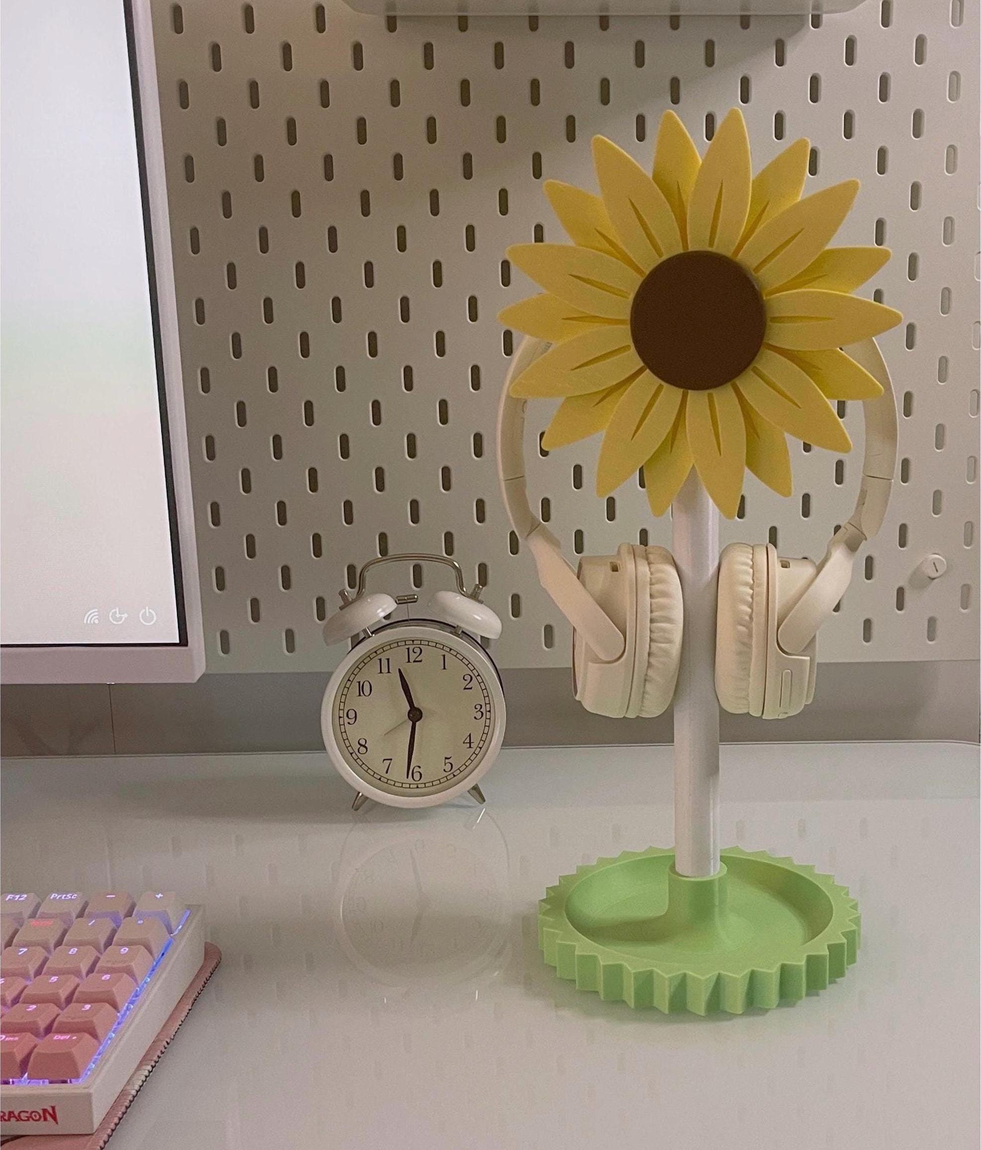 Sunflower Headphone Stand: Sparkle Desk Decor, Cozy Gamer Accessory - Etsy