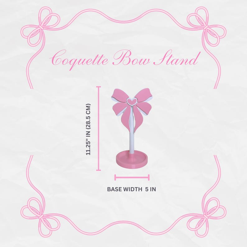 Coquette Headphone Stand: 3D Printed Pastel Pink Bow Desk Decor - Etsy
