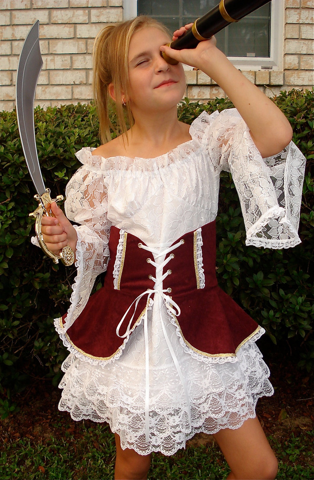 Girl's Pirate Costume / Sizes 7 Thru 14 / Handmade / Birthdays ...