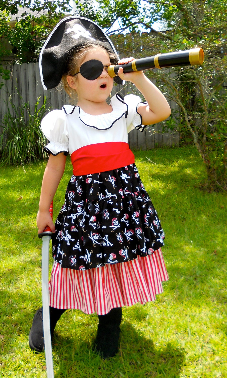 Girl's Pirate Costume / Dress up / Size 2 Thru 8 / | Etsy