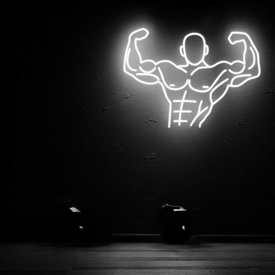 Perfect Neon Muscle Man Sign for Gyms and Bodybuilding Lovers, Gym Wall ...
