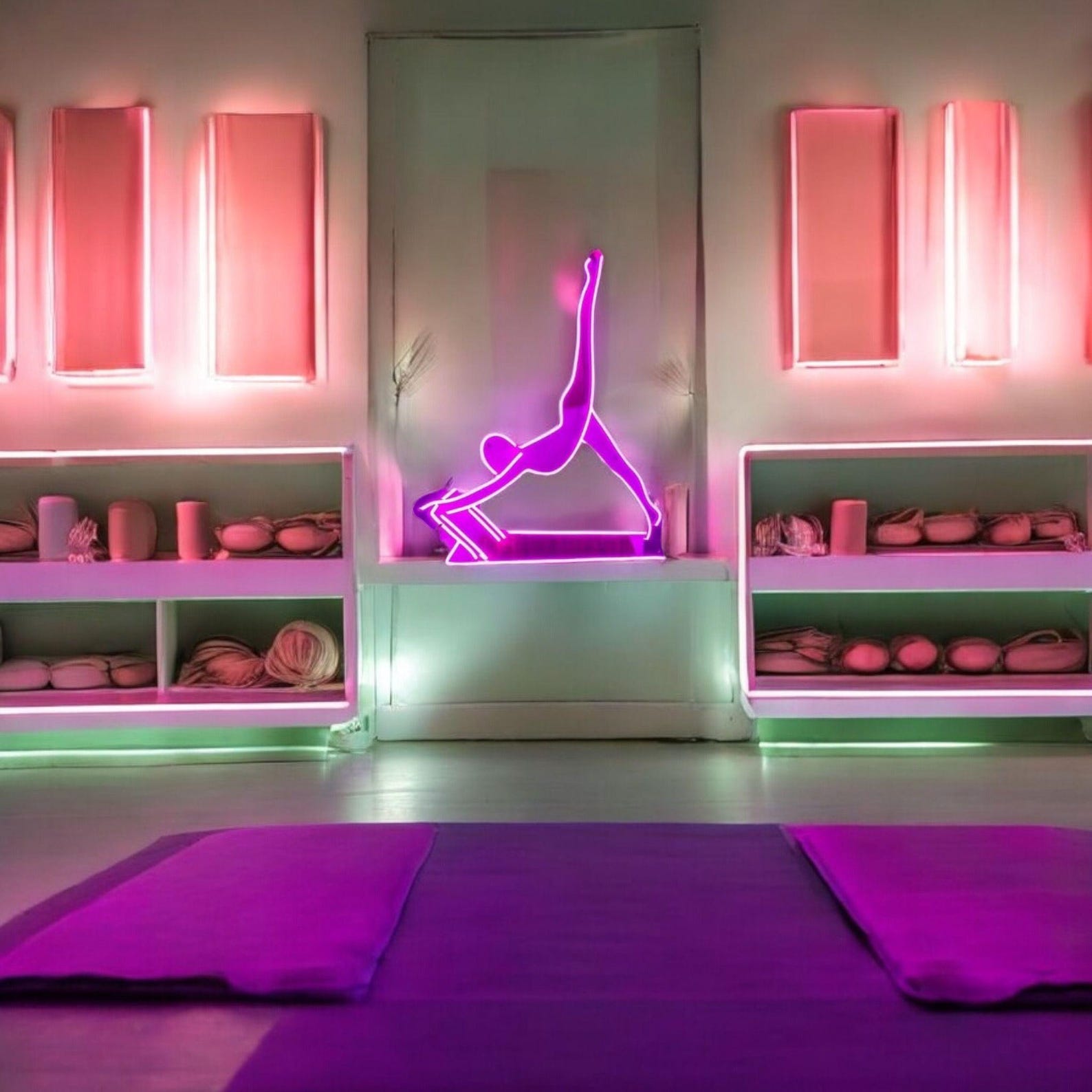 Pilates Woman Figure Neon Sign, Gym Neon Sign, Gymnastics Sign ...