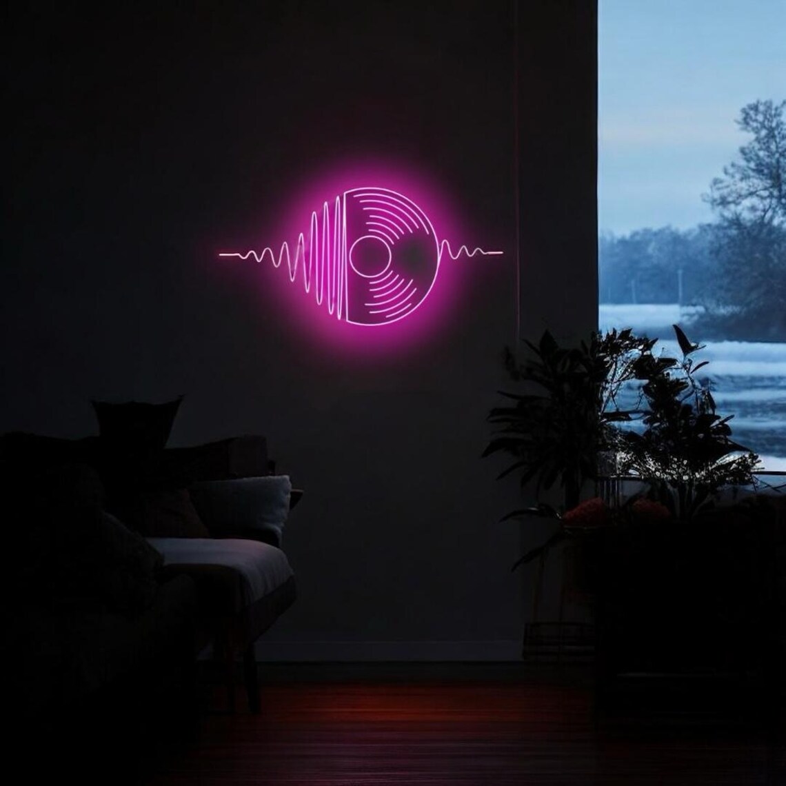 Vinyl Music Record Neon Sign, 90s Record Led Sign, Custom Neon Sign ...