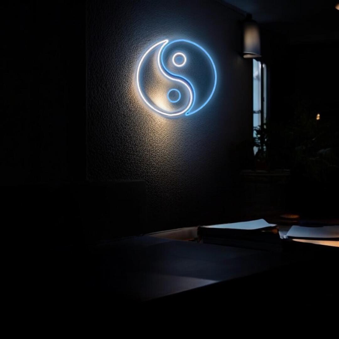 Yin Yang Good and Bad Neon Sign, Balance of Opposites, Meaningful Gifts ...