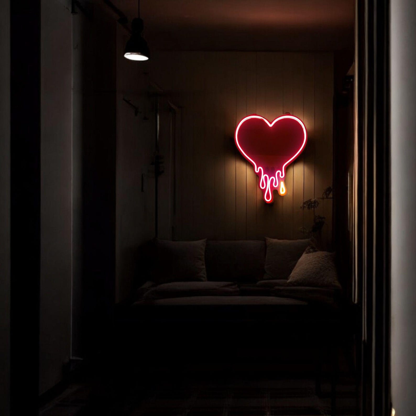 Dripping Heart Neon Sign, Bleeding Heart Sign, Gift for Lover, Ramontic ...