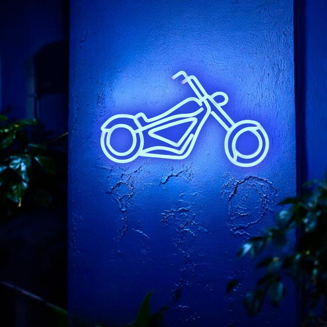 Harley Davidson Motorcycle Neon Wall Sign, Chopper Motorcycle Neon Sign ...