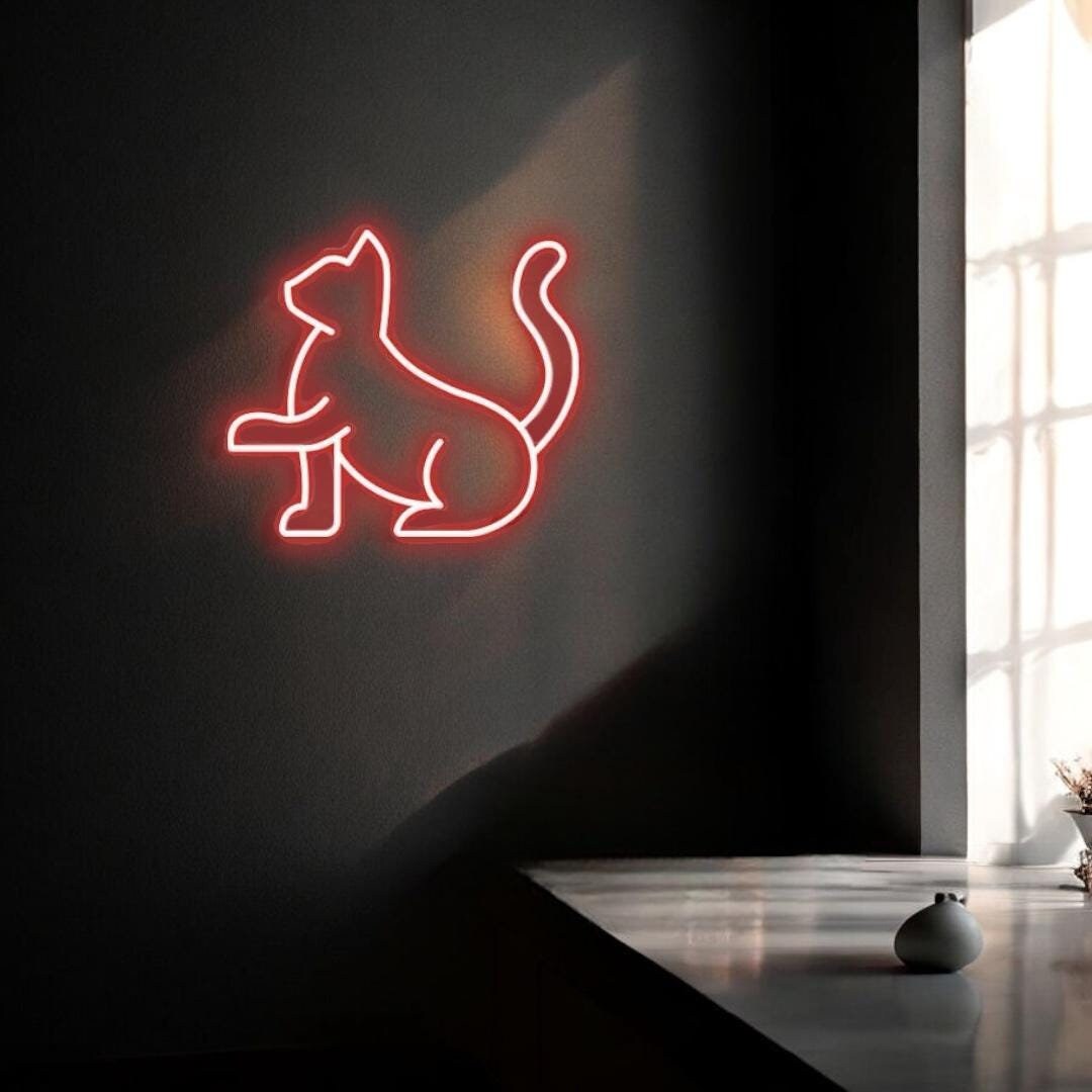 Cat Neon Sign, Cute Animal Neon Sign, Perfect for Animal Lovers, Cat ...