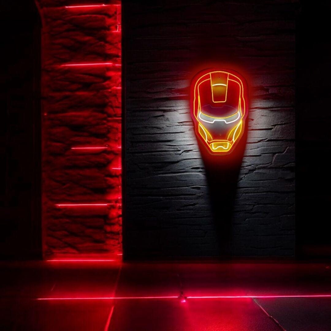 Iron Man Illuminated Neon Sign, 3d Iron Man Sign, Magnificent Design ...