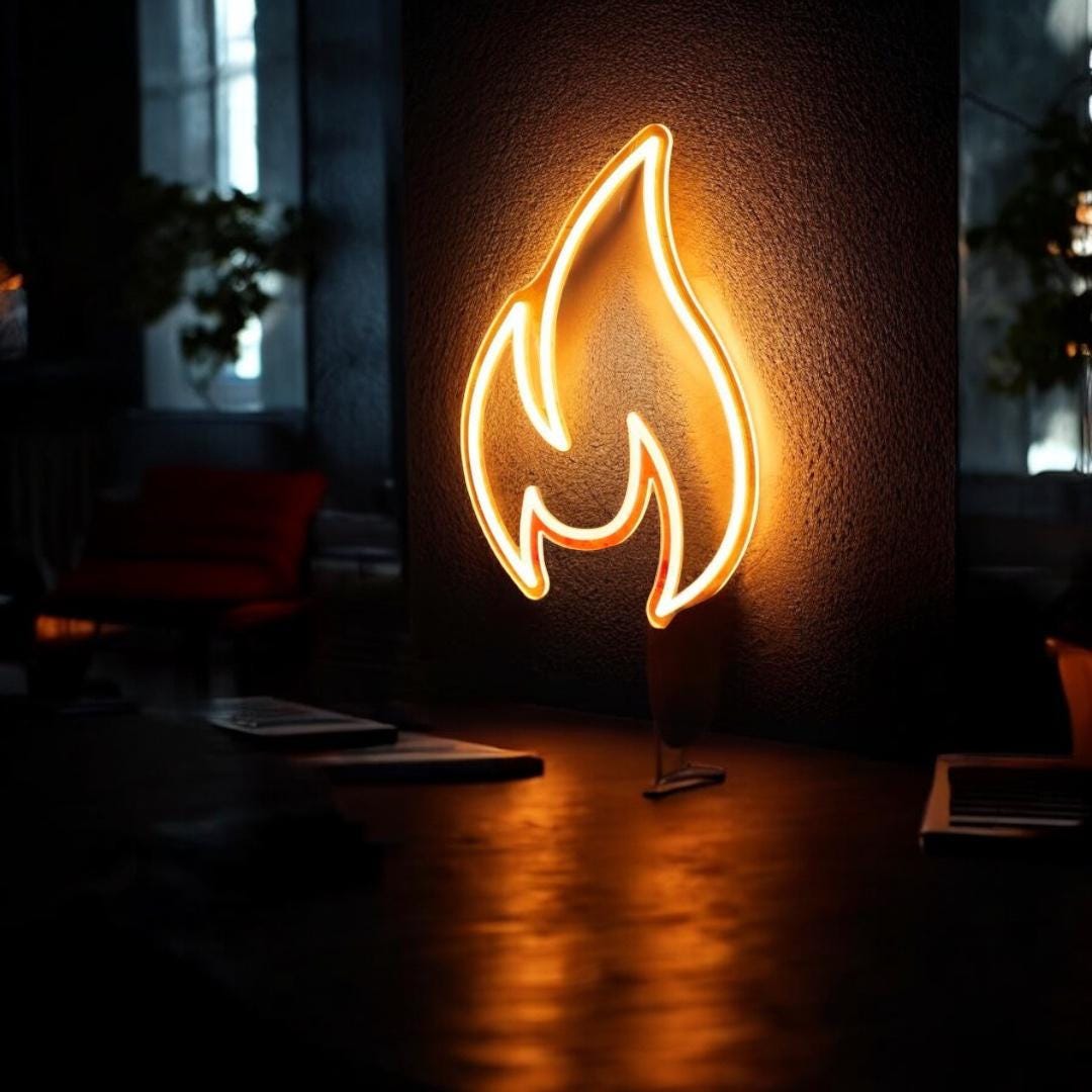 Fire Neon Sign, Perfect for Home Decor, Bedroom Decor, Night Light ...