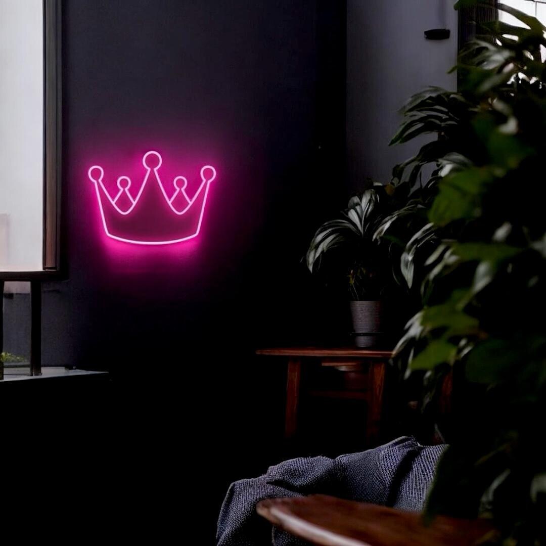 King Crown Neon Sign, King Crown Gift, Gorgeous King Crown Neon Home ...