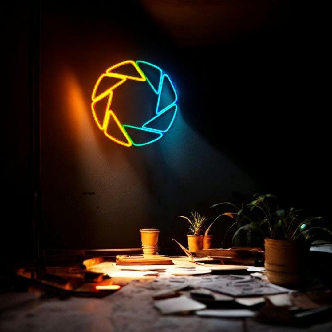 Stylish and Elegant Neon Light Wall Decor, Round Neon Sign, Elegant ...