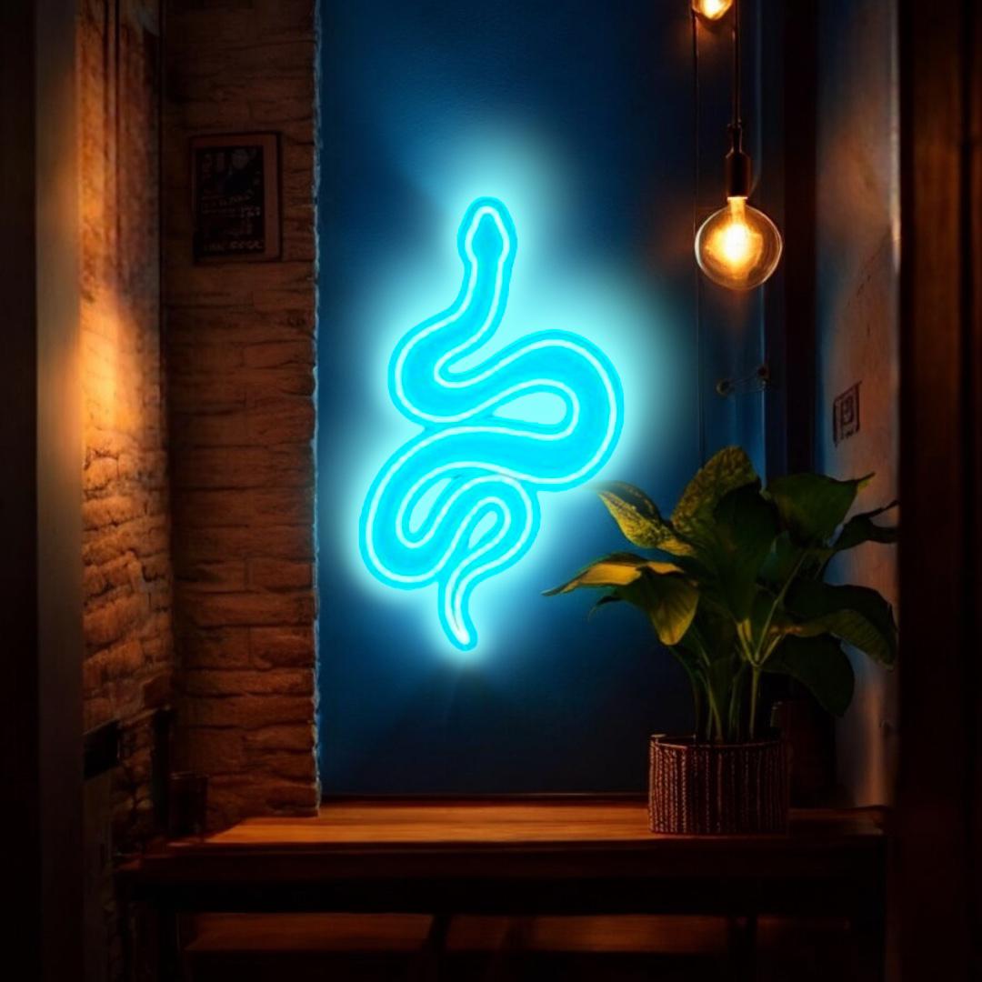 Snake Sign Made With Magnificent Neon Lights, Specially Designed Snake ...