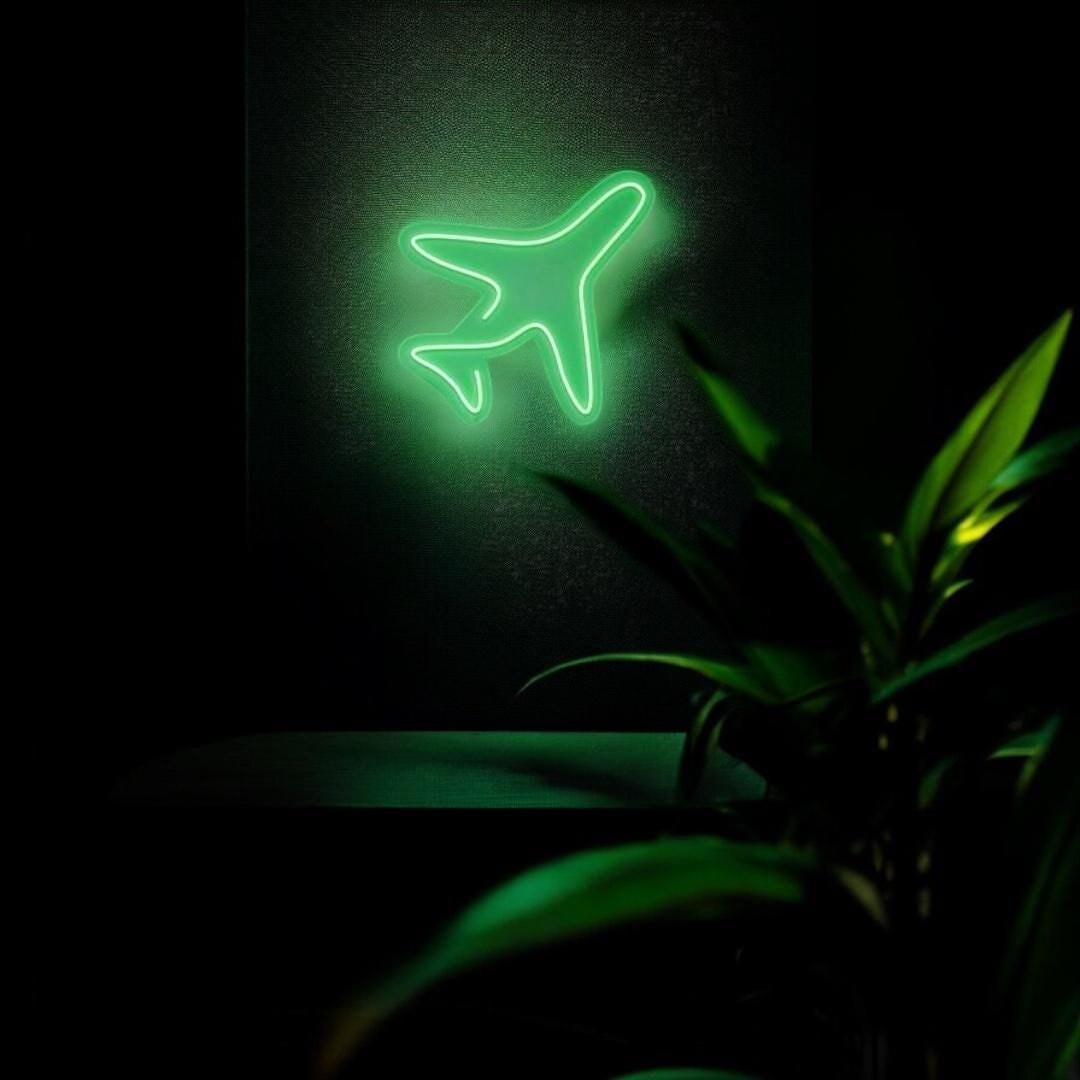 Airplane Design Illuminated Neon Sign, Perfect Gift for Airports ...