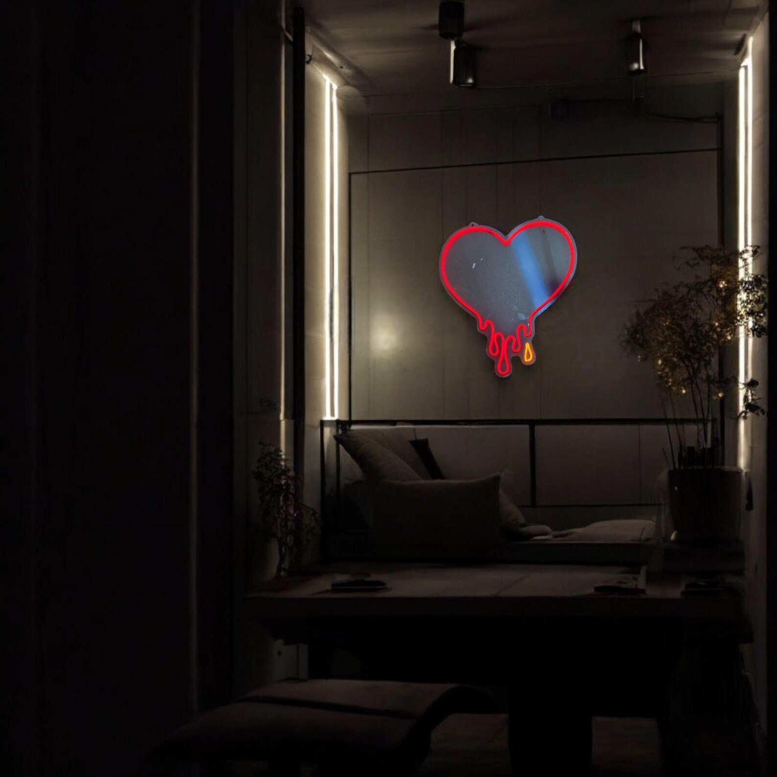 Dripping Heart Neon Sign, Bleeding Heart Sign, Gift for Lover, Ramontic ...