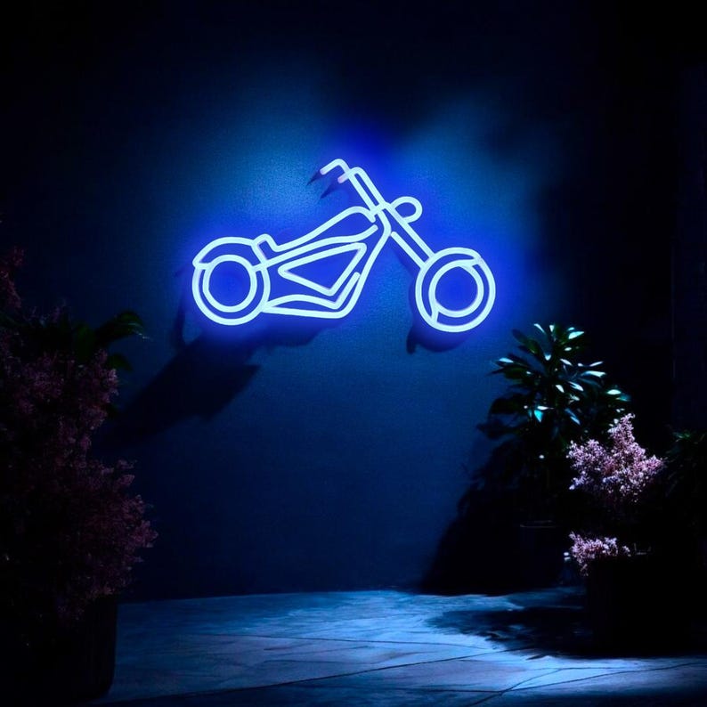 Harley Davidson Motorcycle Neon Wall Sign, Chopper Motorcycle Neon Sign ...