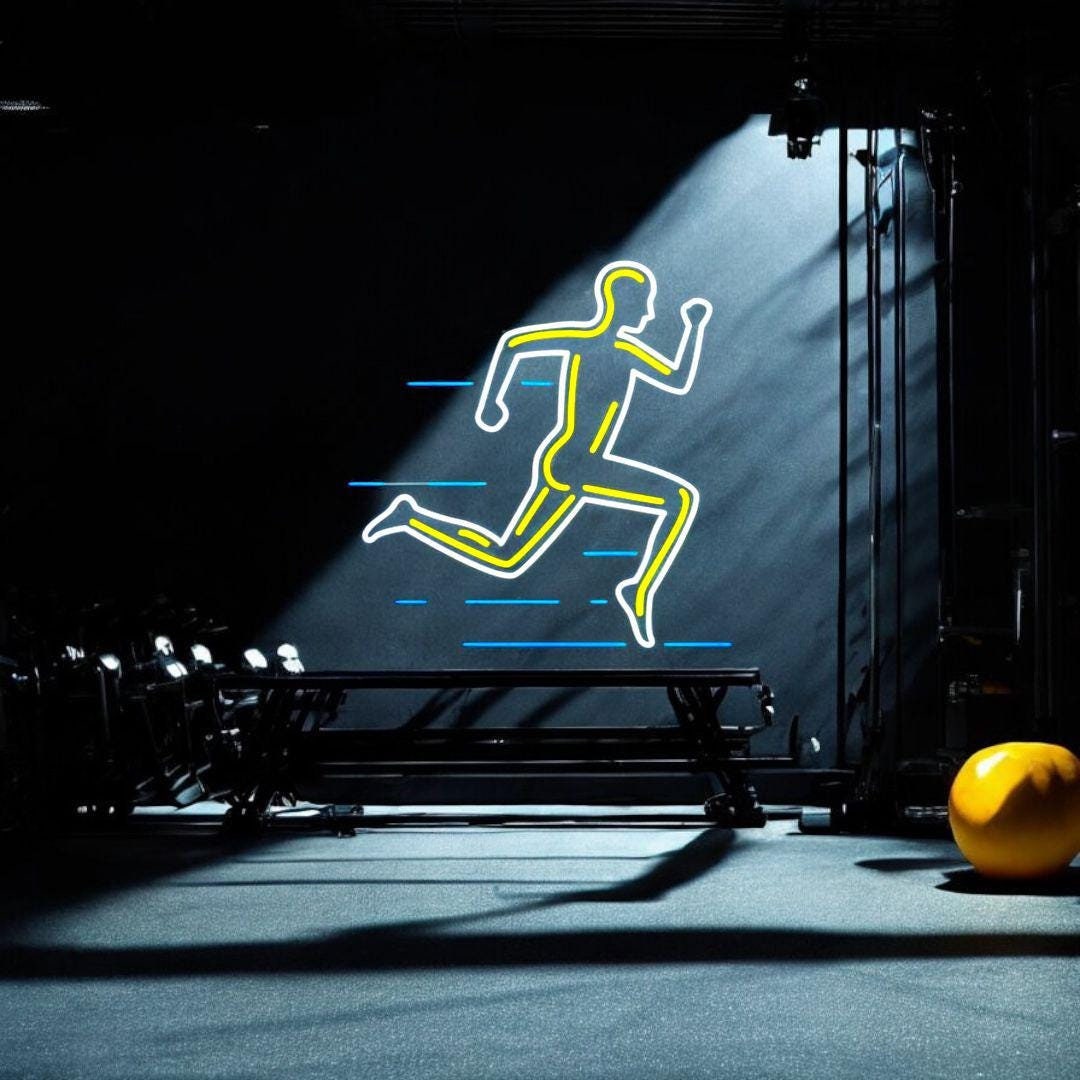 Running Man Neon Sign, Gym Decor, Cardio Neon Sign, Running Sports Sign ...
