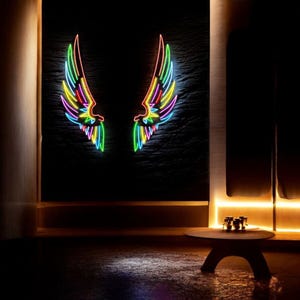 Special Color and Design Gorgeous Neon Angel Wing Sign, Angel Wing ...