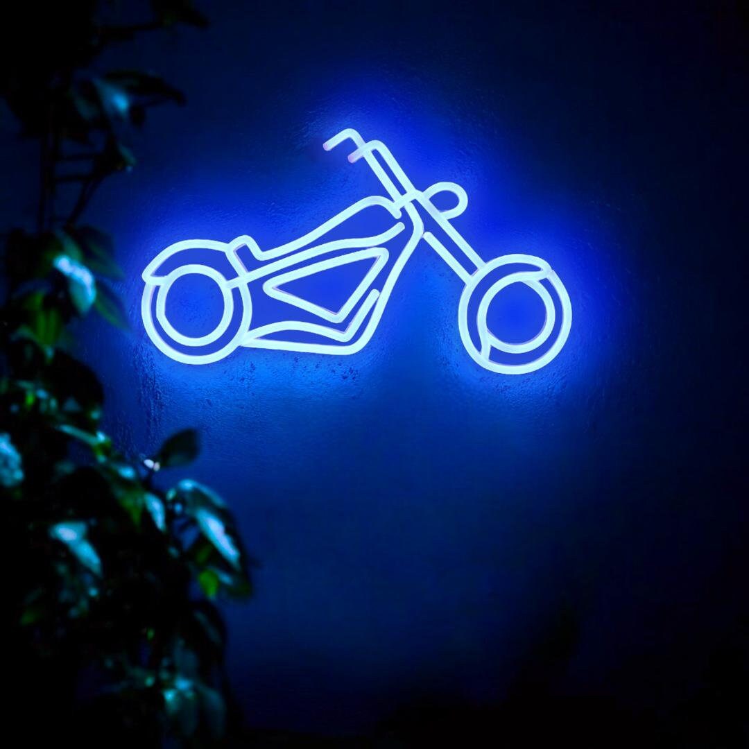 Harley Davidson Motorcycle Neon Wall Sign, Chopper Motorcycle Neon Sign ...