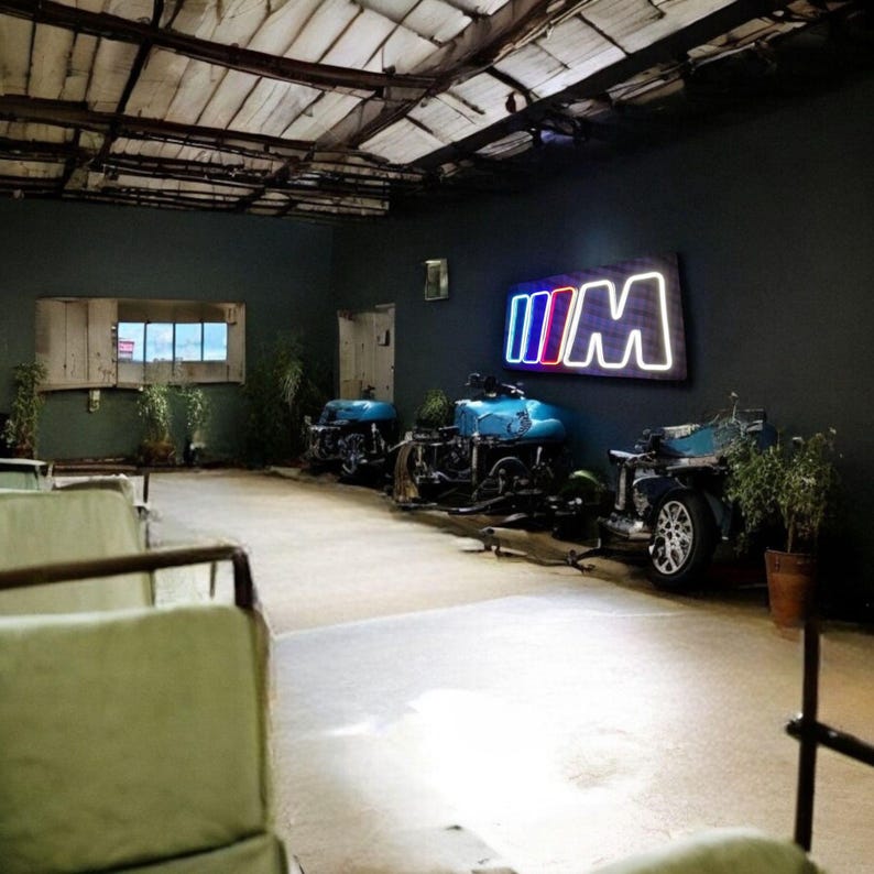 Bmw M Power Neon Sign, Bmw Wall Decor, Garage Decor, Car Gift, BMW ...