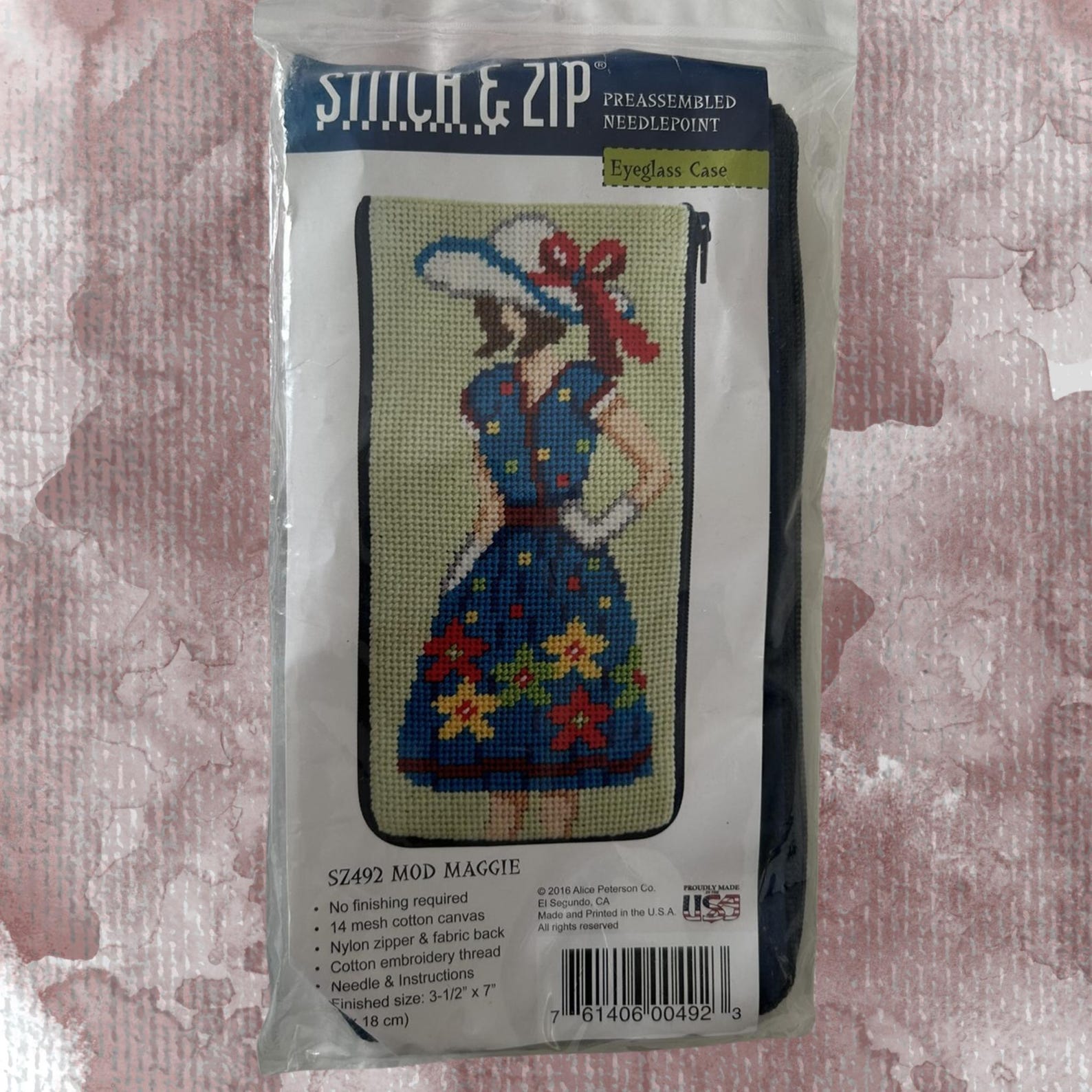 Stitch & Zip Preassembled Needlepoint Kits - Eyeglass Case or Cell ...