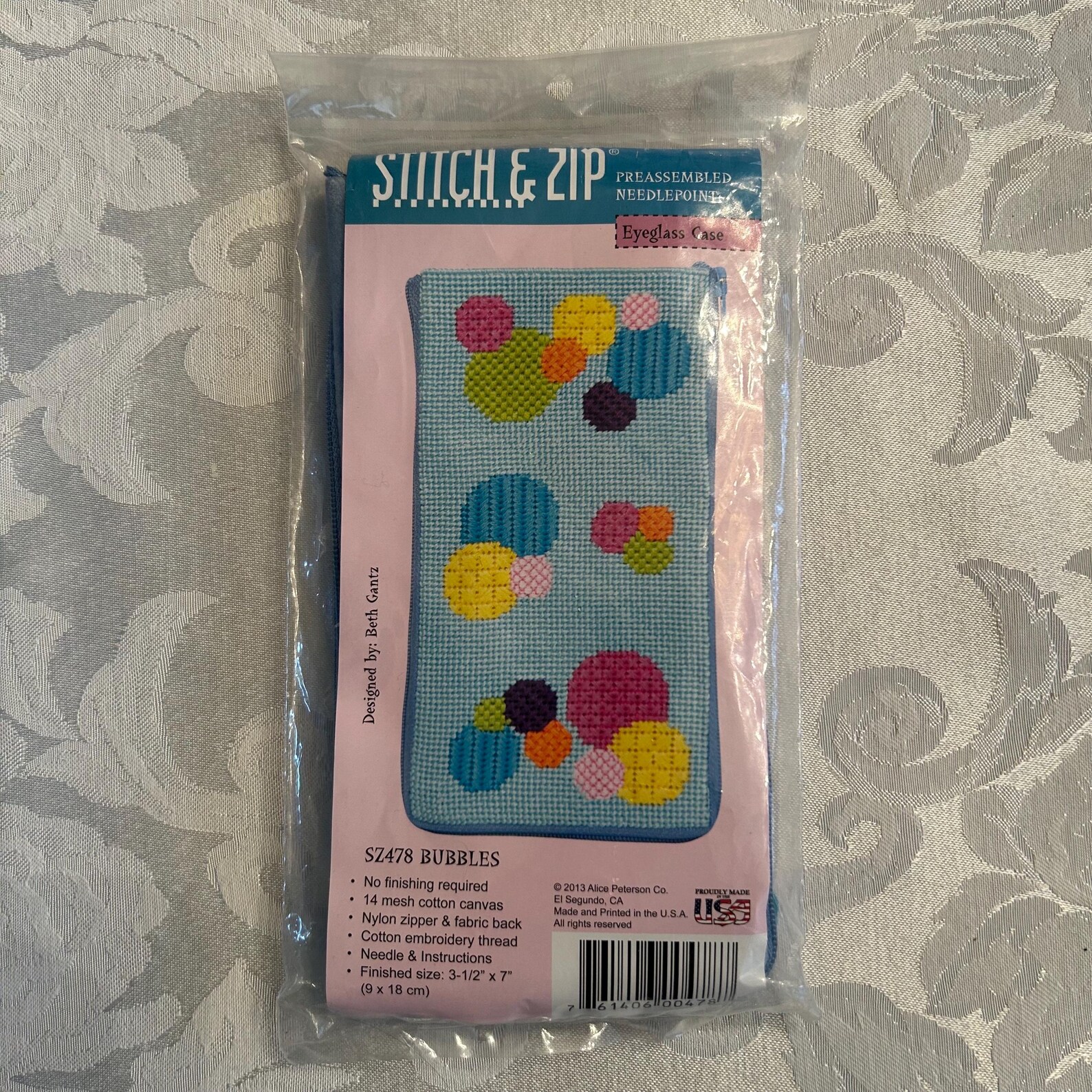 Stitch & Zip Preassembled Needlepoint Kits - Eyeglass Case or Cell ...