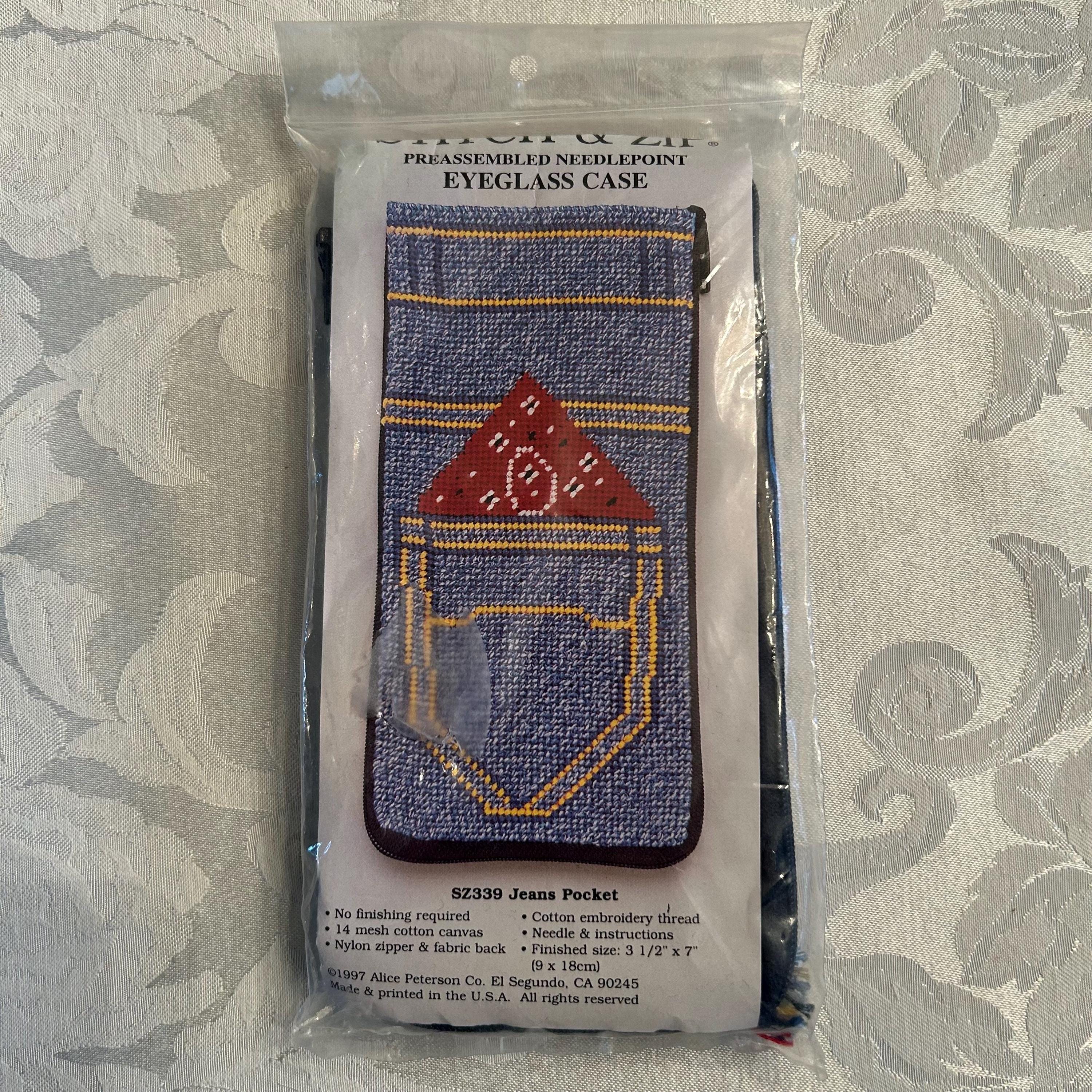Stitch & Zip Preassembled Needlepoint Kits - Eyeglass Case or Cell ...