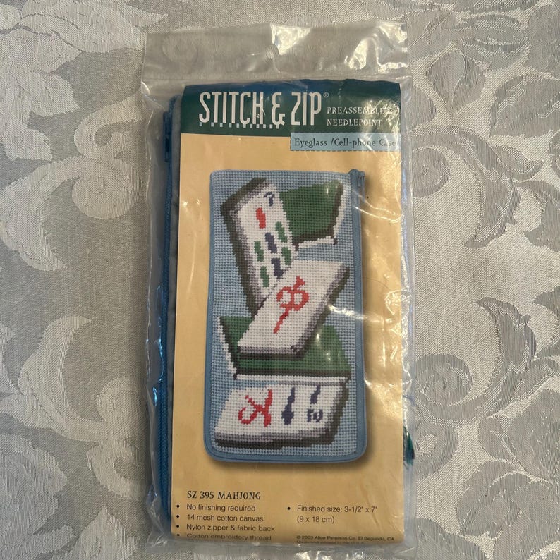 Stitch & Zip Preassembled Needlepoint Kits - Eyeglass Case or Cell ...