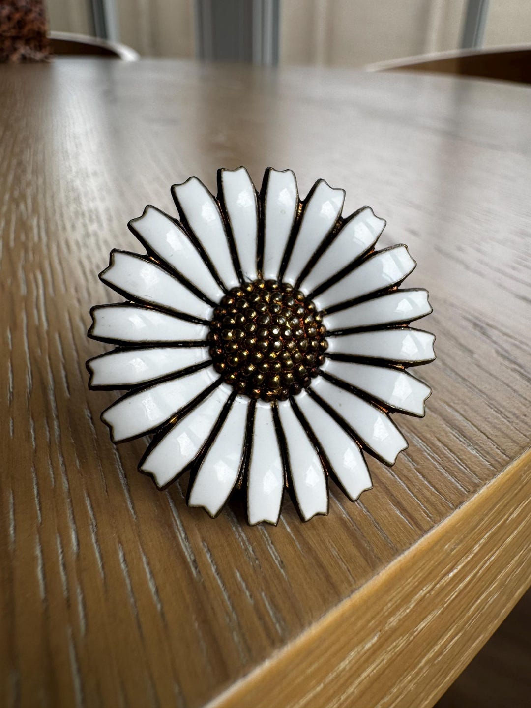 DENMARK Sterling Enamel DAISY Flower Brooch Pin - Etsy