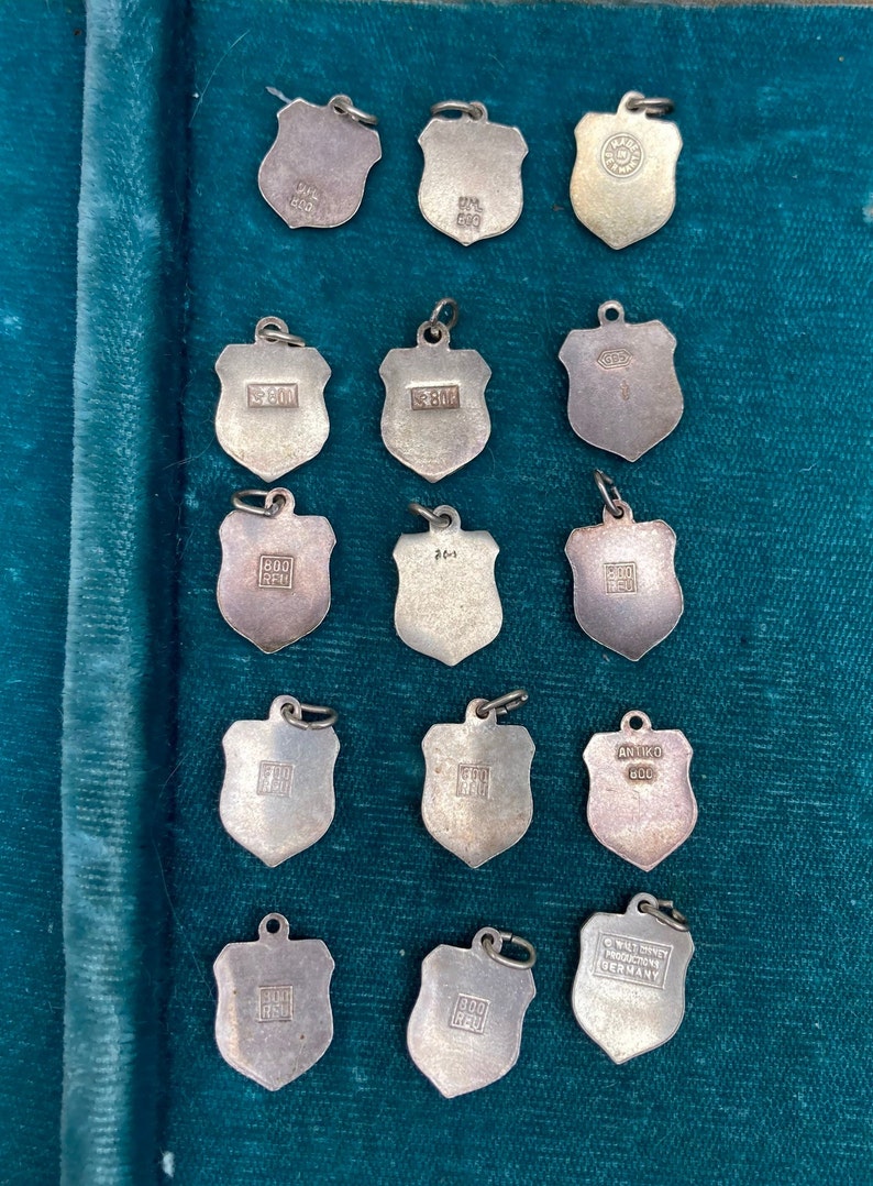 Vintage Enamel Travel Shield Charms **800 Silver** Sold Separately - Etsy