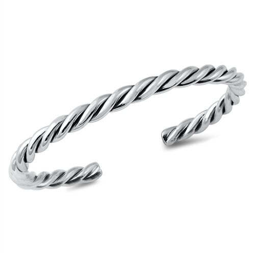 Solid Sterling Silver Twisted Cuff Bracelet 5.5mm Wide - Etsy