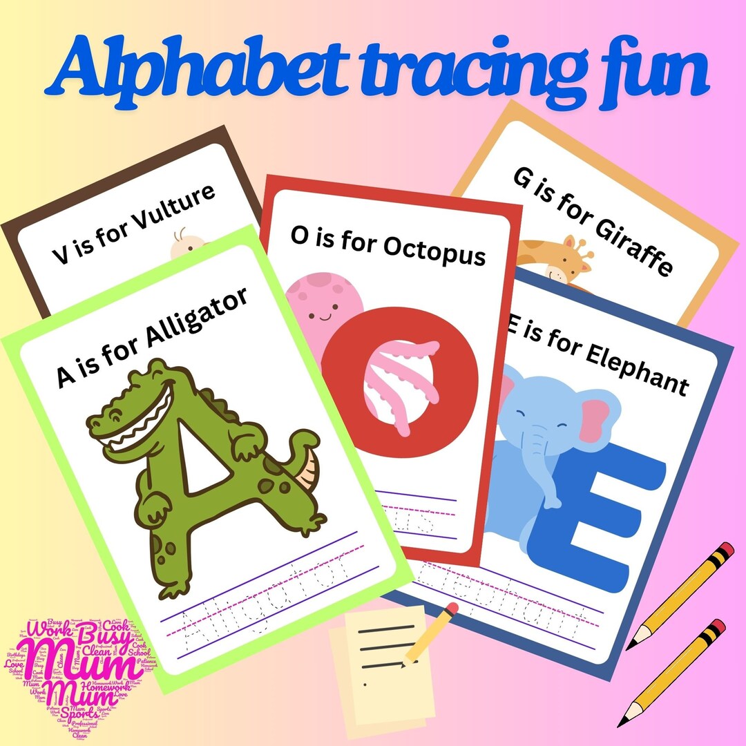 Printable Children's Animal Alphabet Tracing Workbook | A to Z Animal ...
