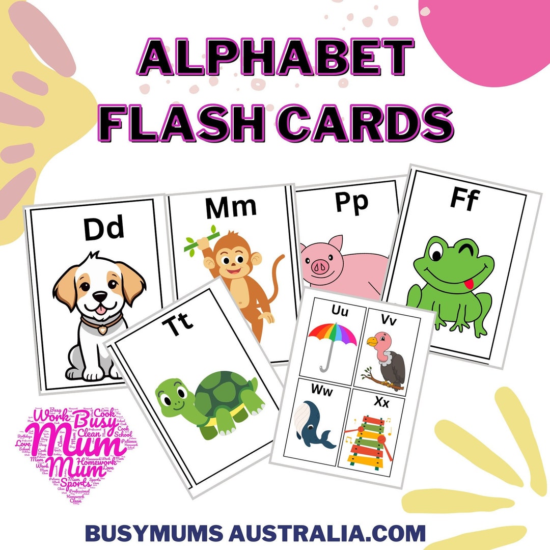 Learn & Play: 26 Printable Alphabet Flash Cards for Kids Printable ABC ...