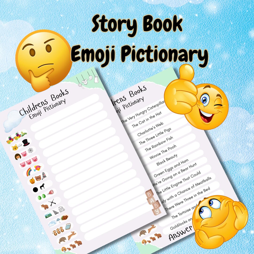 Emoji Storybook Pictionary Game: Druckbares Babypartyspiel (PDF) - Etsy.de