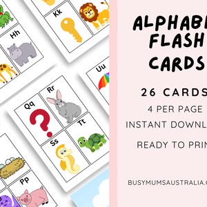 26 ABC Flash Cards, Educational Cards, A-Z Cards, Learn Abcs, Alphabet ...