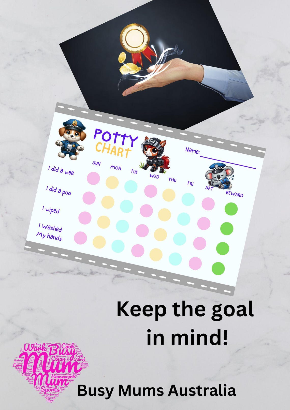 Potty Chart, Police Animal Reward Chart, Toilet Training, Potty ...