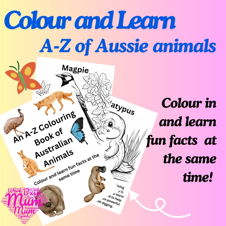 Printable A to Z Australian Animals Coloring Book | Educational Fun ...