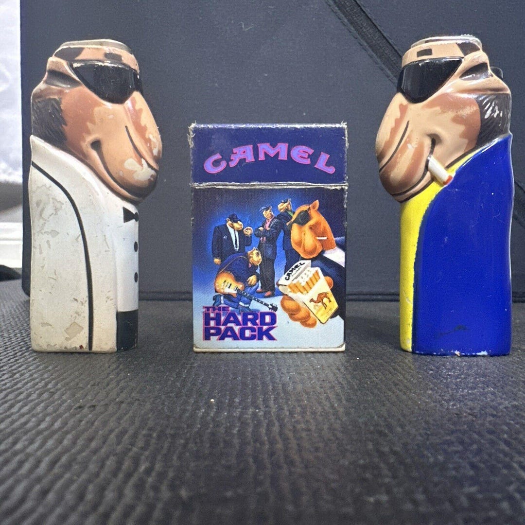 Lot - Camel Vintage Joe Camel the Hard Pack Flip Top Lighter and ...