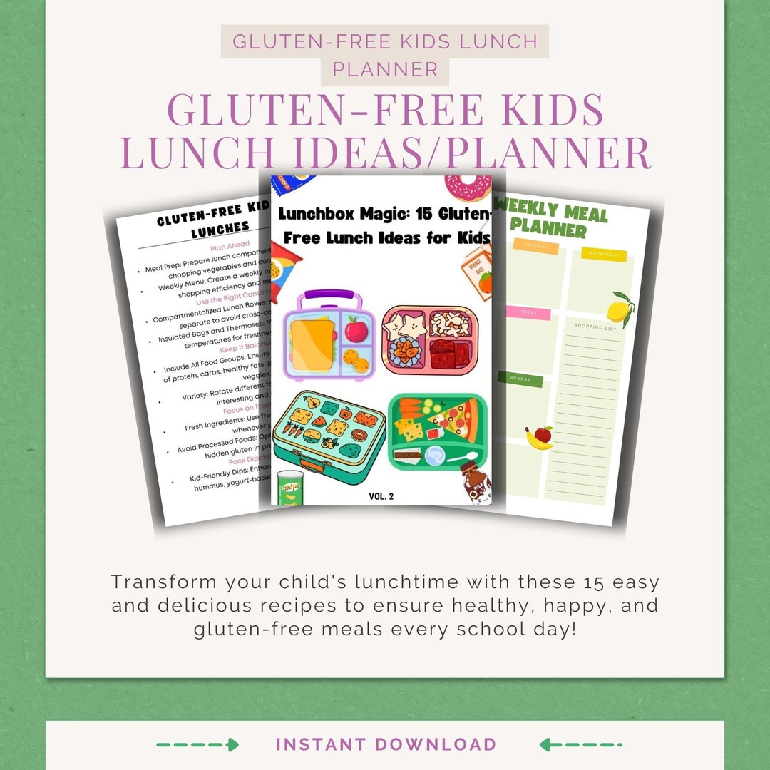 Gluten-free School Lunch Planner for Kids, Gluten-free Kids' Meal ...