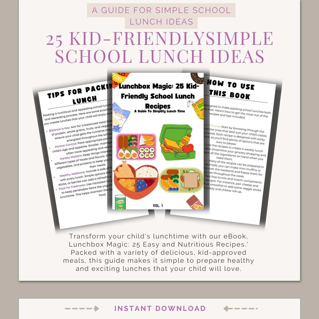 25 Easy Kids Lunch Ideas + Meal Planner | Healthy School Lunchbox ...
