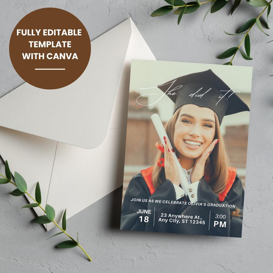 Editable Graduation Invitation | Digital Graduation Party Invite ...