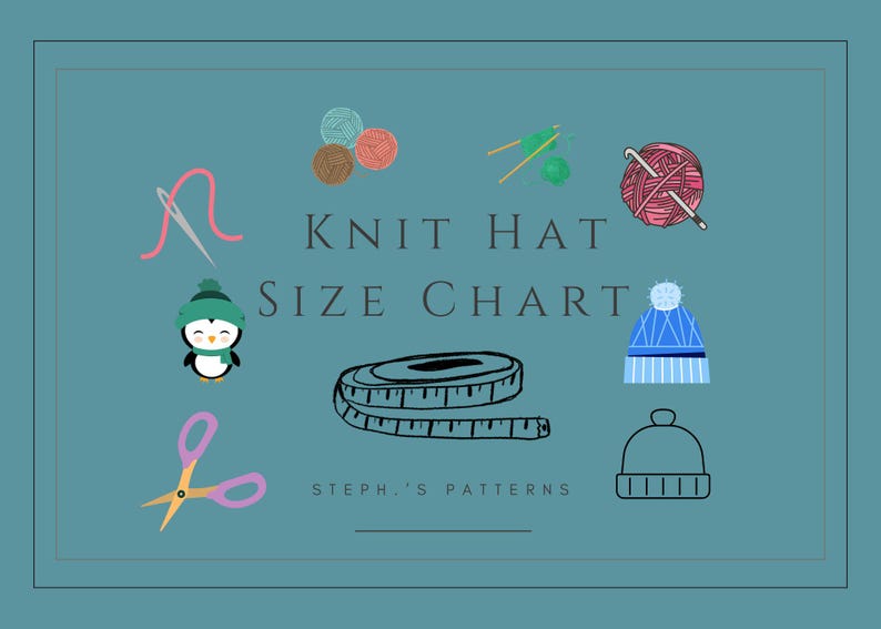 Knit Hat Size Chart - Etsy